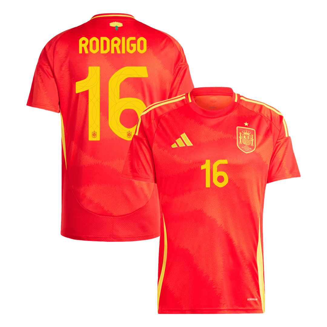 RODRIGO #16 Spain Home Soccer Jersey Euro 2024
